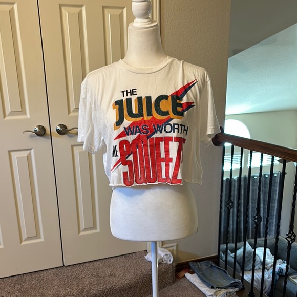 MOTHER | Tops | White Graphic Tee With Bold Text | Poshmark